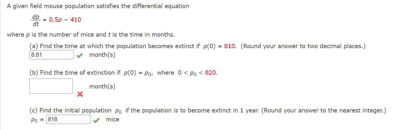Solved A given field mouse population satisfies the | Chegg.com