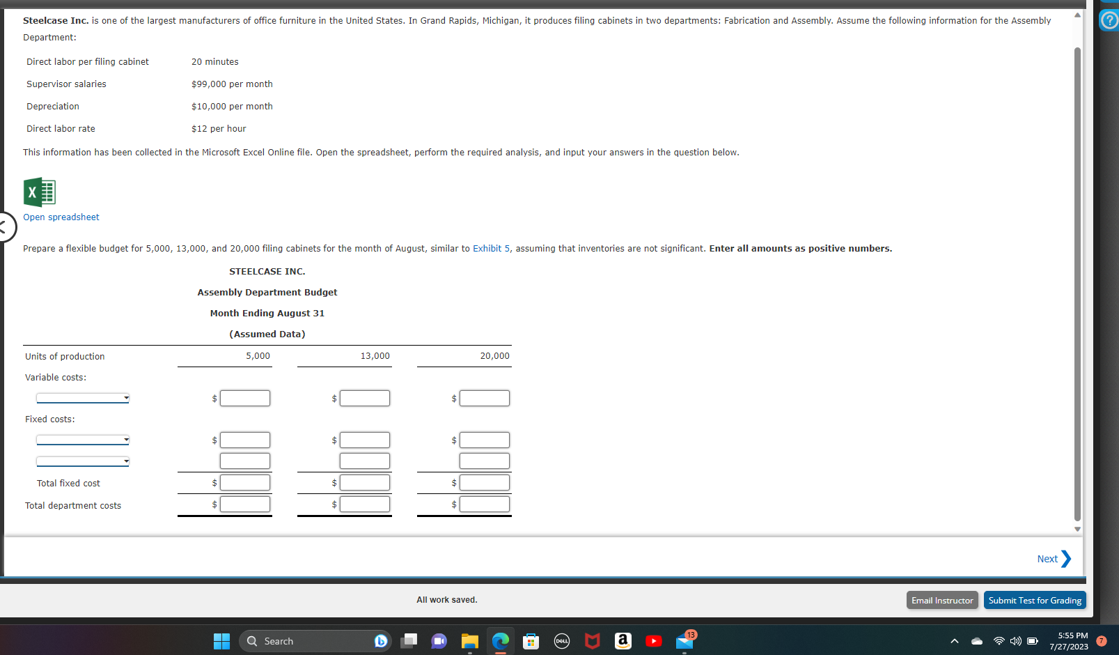 Solved Open spreadsheet | Chegg.com