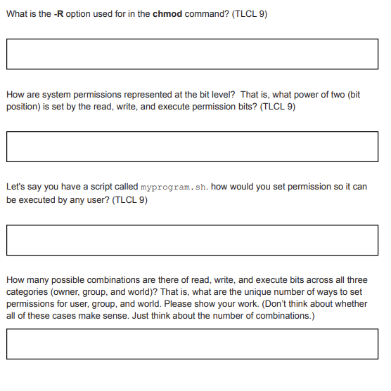 Solved What is the -R option used for in the chmod command? | Chegg.com