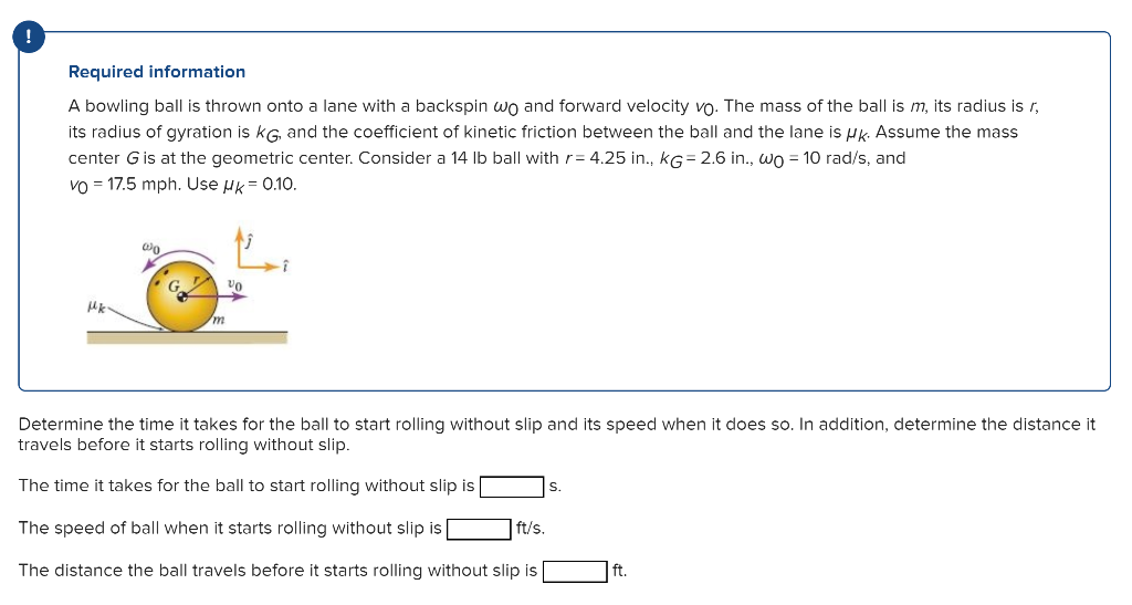 Solved A bowling ball is thrown onto a lane with a backspin | Chegg.com