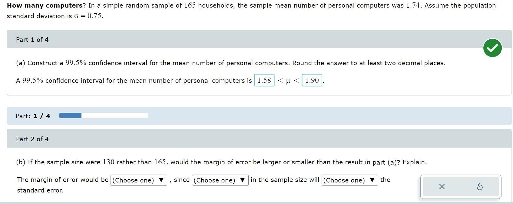 Solved How many computers? In a simple random sample of 165 | Chegg.com