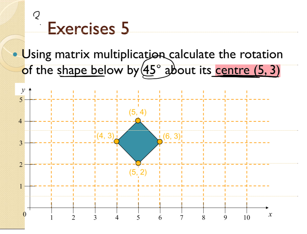 Solved Using matrix multiplication calculate the rotation of | Chegg.com