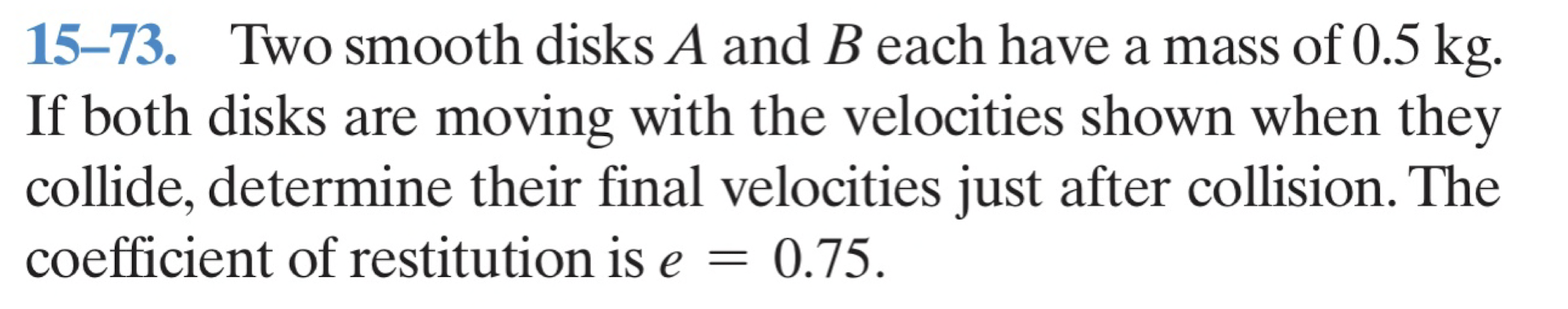 Solved 15-73. Two smooth disks A and B each have a mass of | Chegg.com