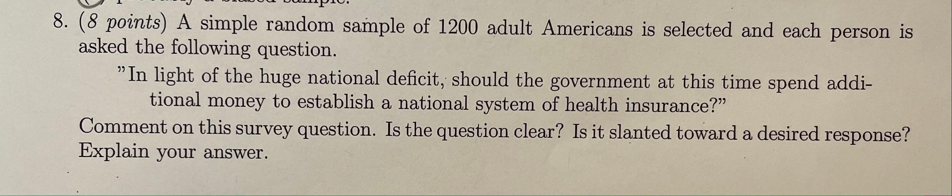 Solved Please state whether the question is clear or not AND | Chegg.com