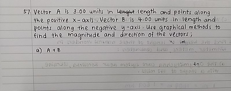 Solved 57 Vector A is 3.00 units in Lenght 1ength and points | Chegg.com