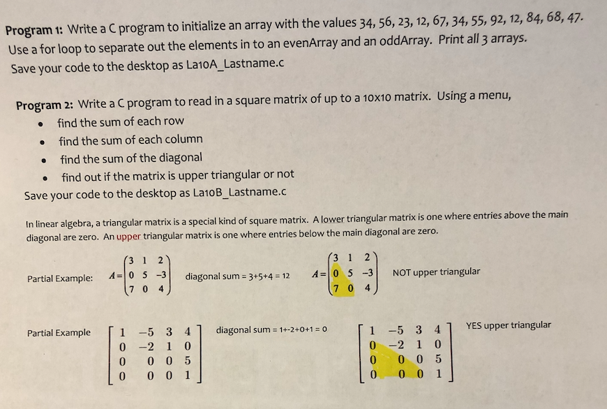 Solved Program 1: Write a C program to initialize an array | Chegg.com