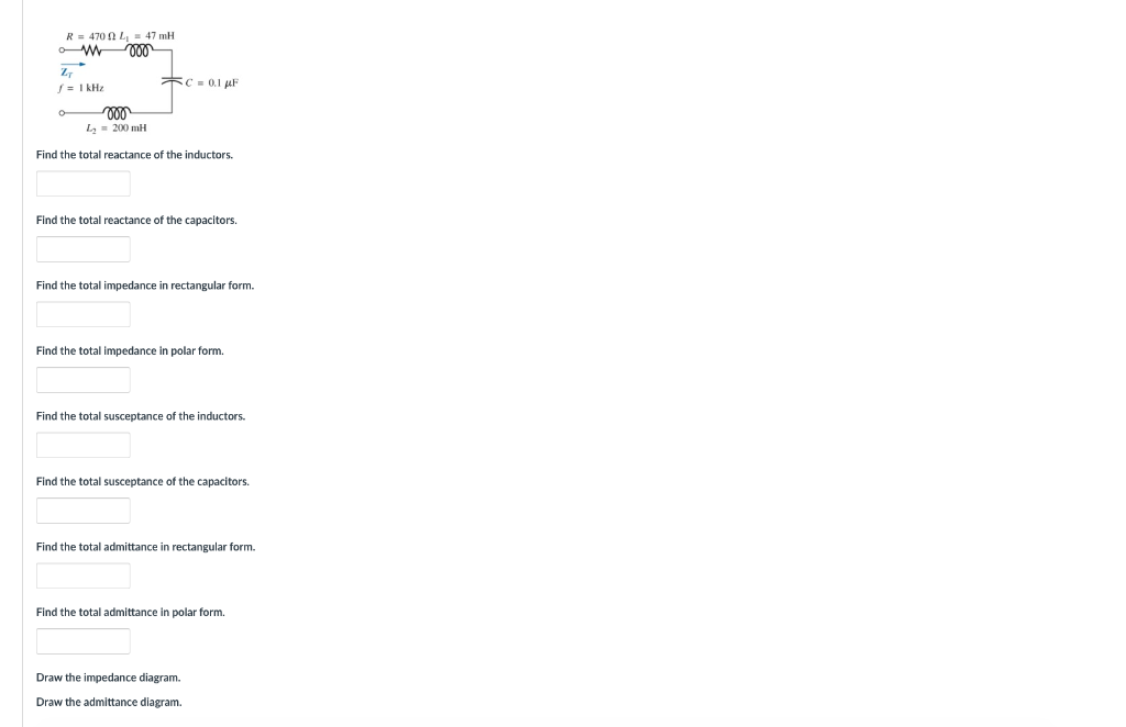 Solved Find the total reactance of the inductors. Find the | Chegg.com