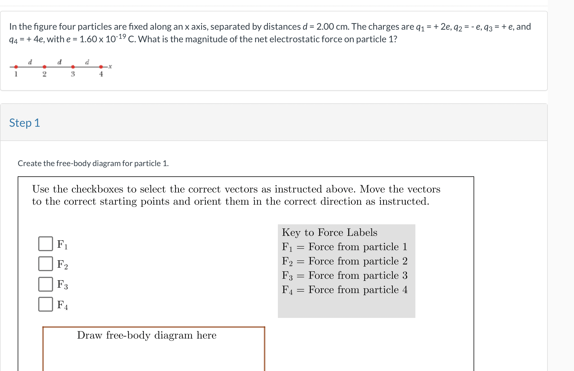 Solved In the figure four particles are fixed along an x | Chegg.com