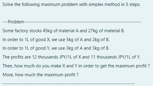 Solved Solve the following maximum problem with simplex | Chegg.com