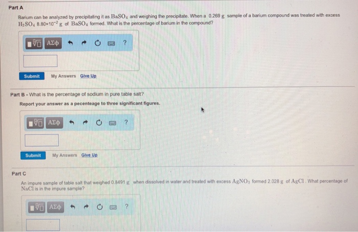 Solved Part A Barium can be analyzed by precipitating it as | Chegg.com