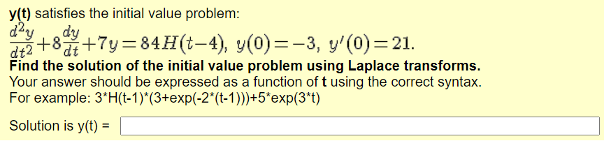Solved dt2 y(t) satisfies the initial value problem: day dy | Chegg.com