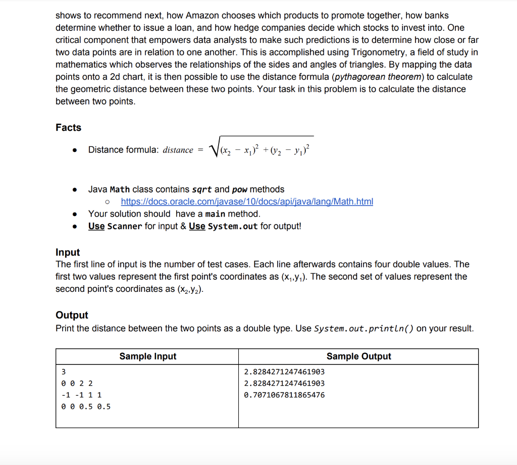 Solved Problem 7: Distance (10 points) Use API (Data | Chegg.com