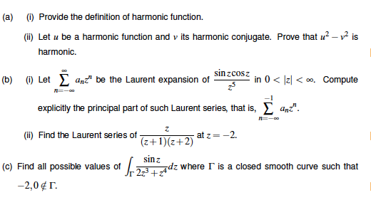 Solved (a) (i) Provide the definition of harmonic function. | Chegg.com
