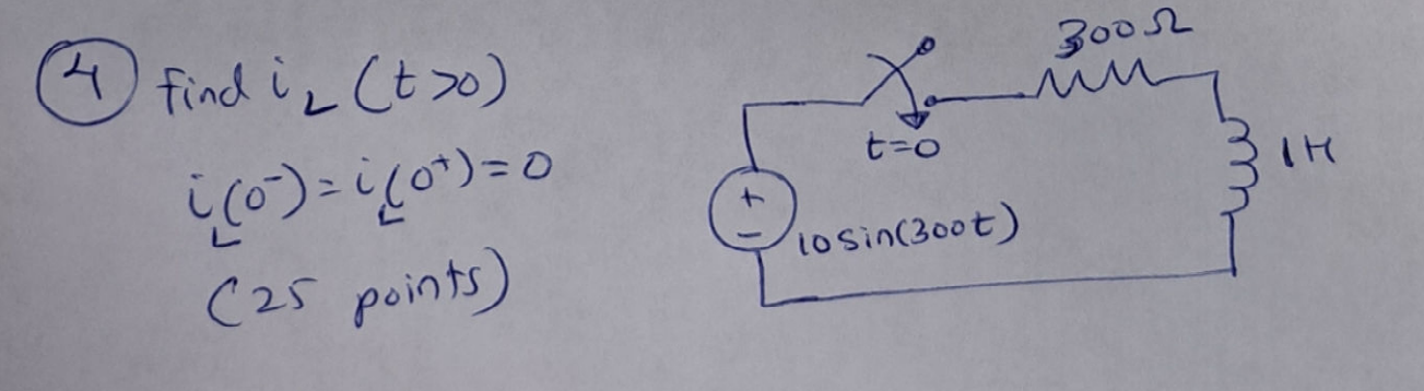 Solved find iL(t>0)i(0−)=iL(0+)=0 | Chegg.com
