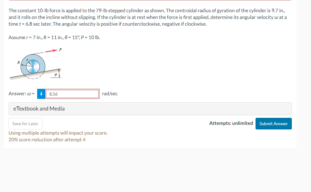 Solved The constant 10-lb ﻿force is applied to the 79-lb | Chegg.com