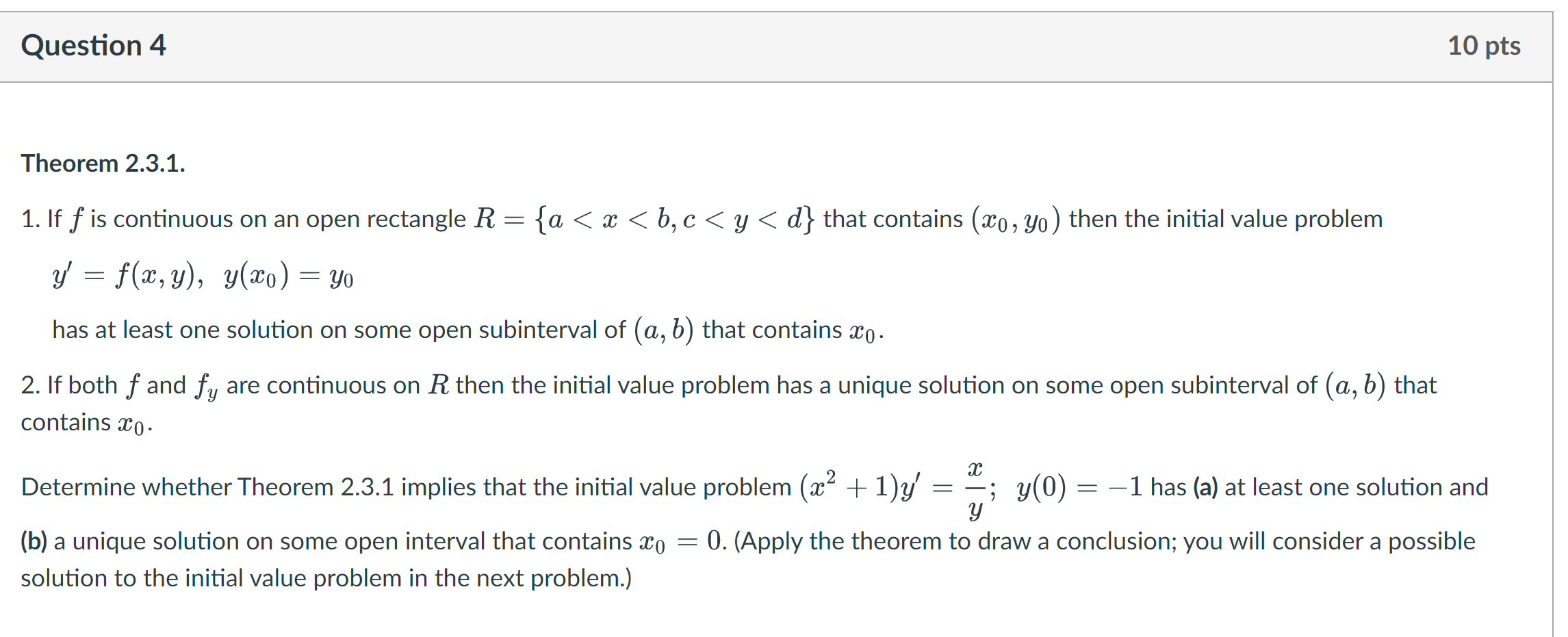 Solved 1. If f is continuous on an open rectangle R={a | Chegg.com