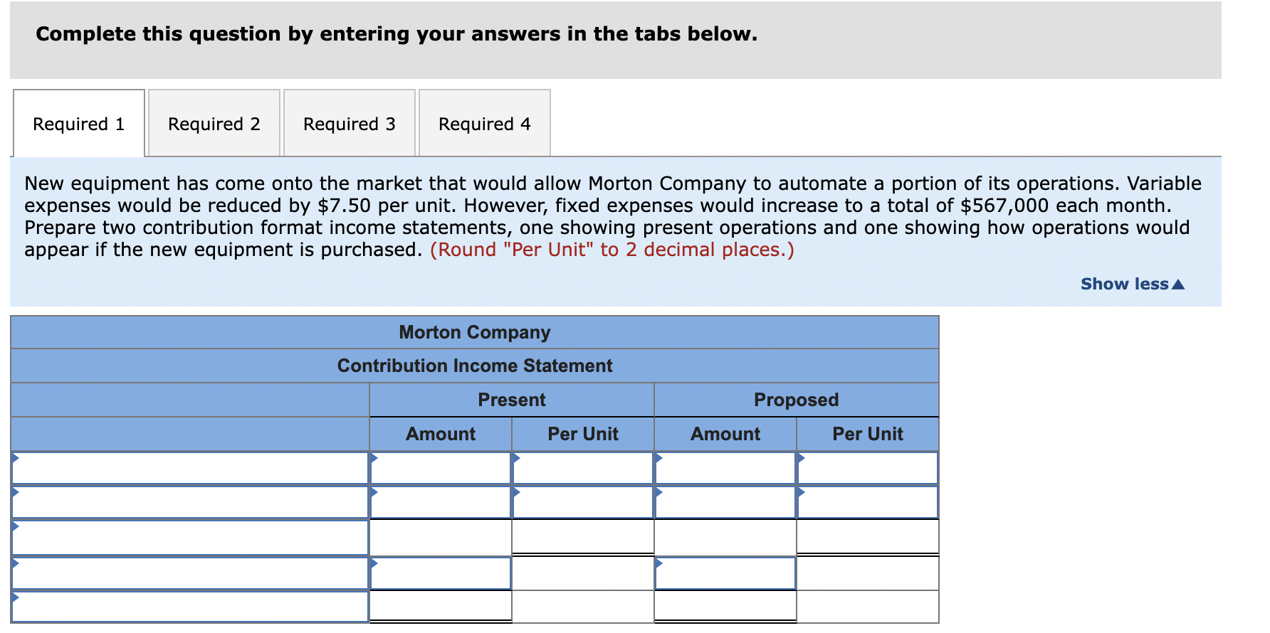 Solved Problem 5-29 Changes in Cost Structure; Break-Even | Chegg.com