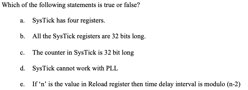 Solved Which of the following statements is true or false? | Chegg.com