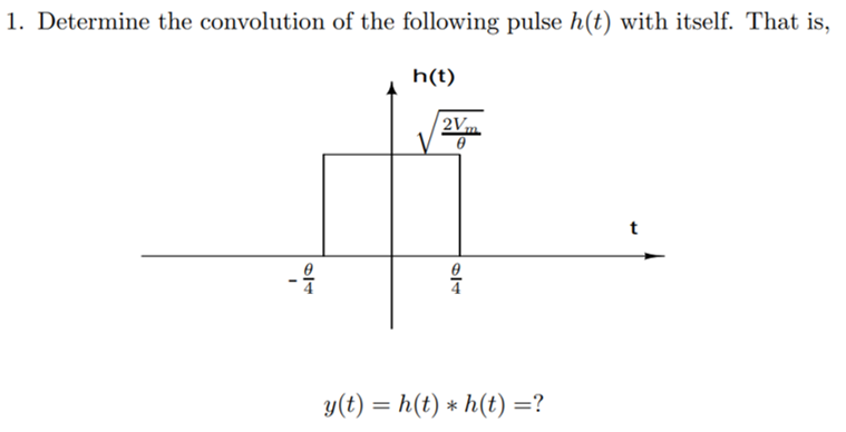 Solved 1. Determine the convolution of the following pulse | Chegg.com