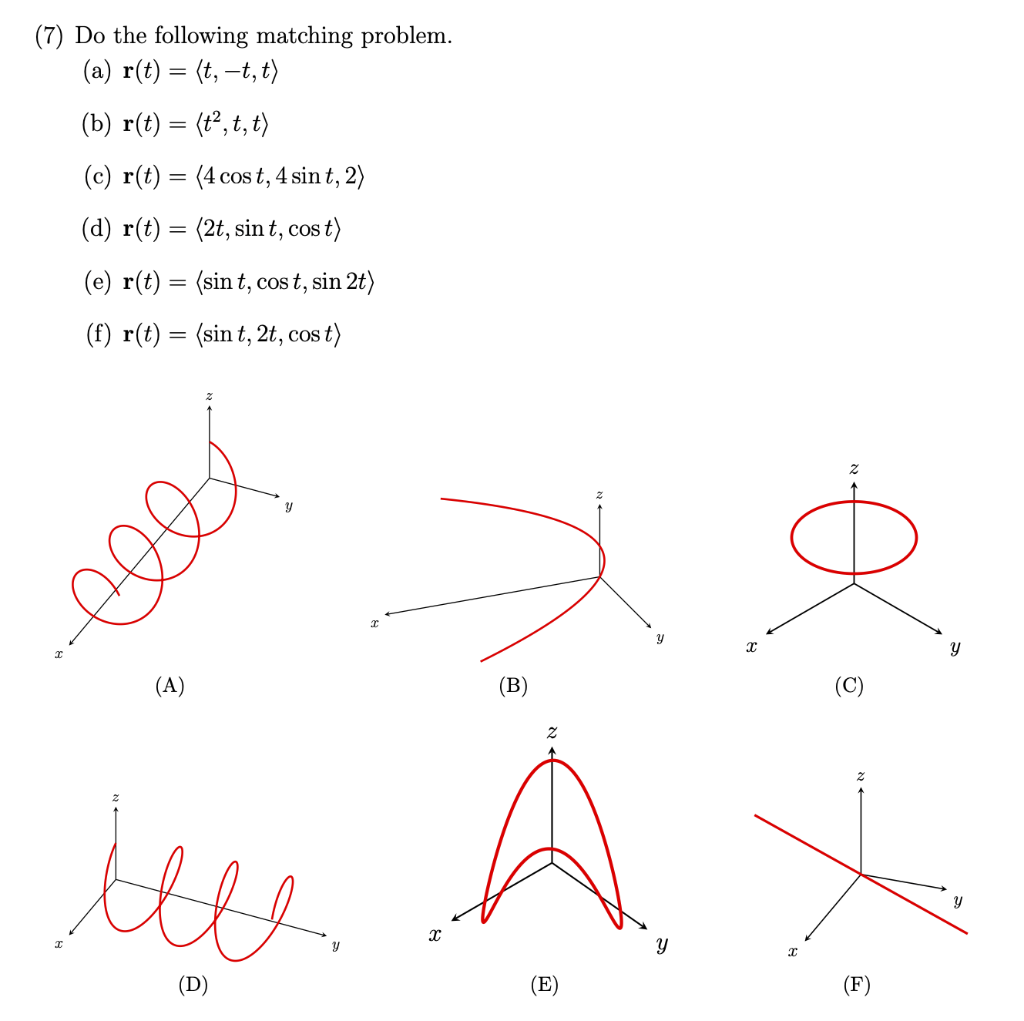 Solved (7) Do the following matching problem. (a) | Chegg.com