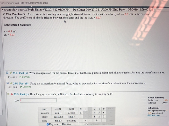 Solved m/Common/TakeTutorialAssignment.aspx Newton's laws | Chegg.com