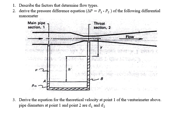 Solved 1. Describe the factors that determine flow types. 2. | Chegg.com