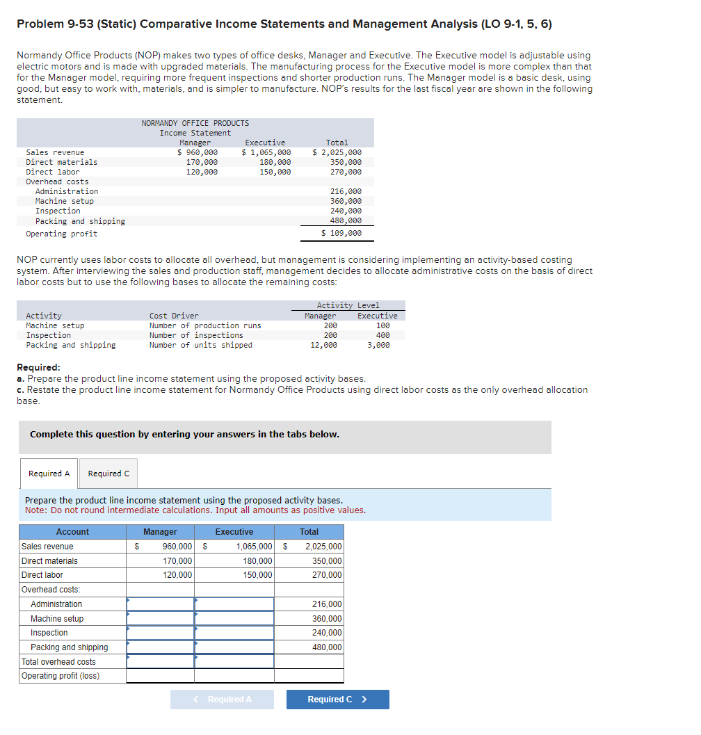 Solved Problem 9-53 (Static) Comparative Income Statements | Chegg.com Solved Problem 9-53 (Static) Comparative Income Statements | Chegg.com