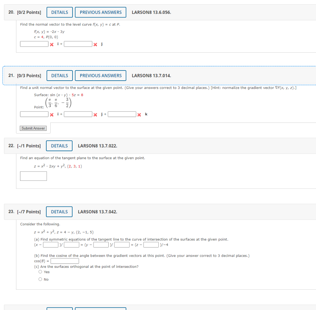 Solved Find the normal vector to the level curve f(x,y)=c at | Chegg.com