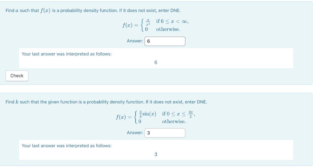 Solved Find a such that f(x) is a probability density | Chegg.com