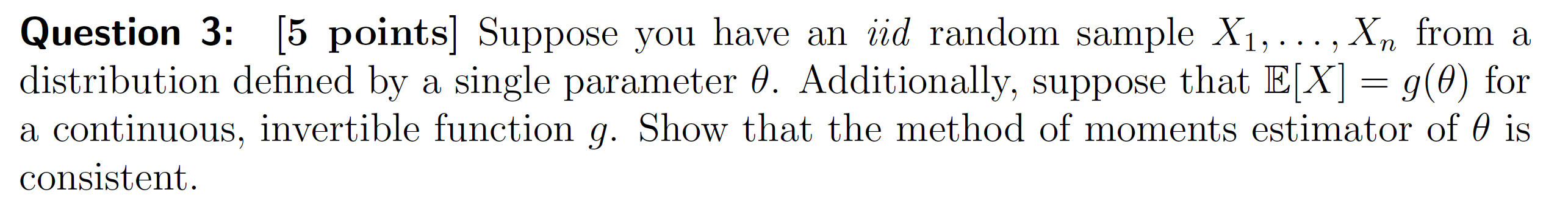 Solved Question 3: [5 points] Suppose you have an iid random | Chegg.com