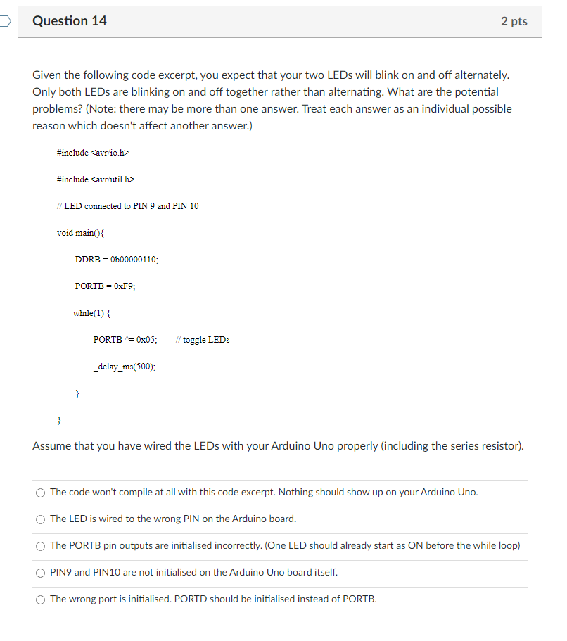 Solved Given the following code excerpt, you expect that | Chegg.com
