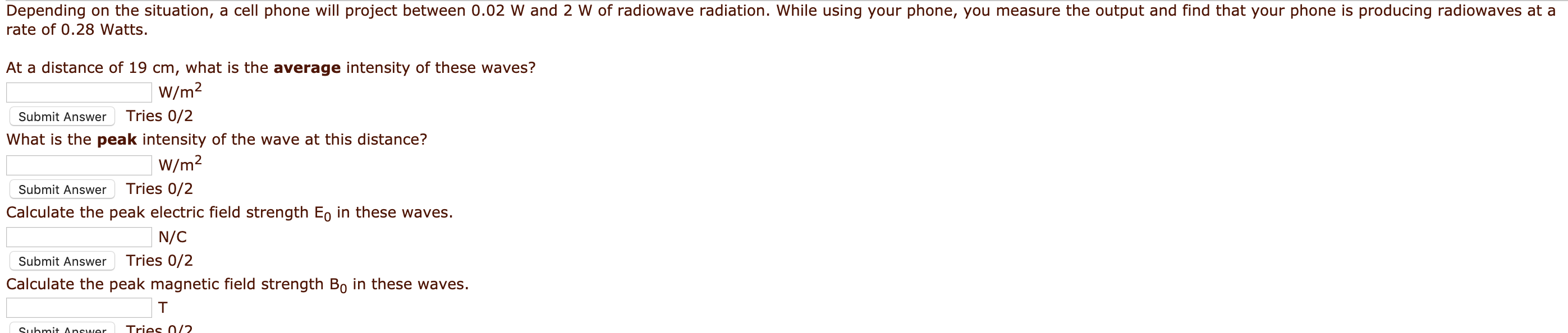 Solved Depending on the situation, a cell phone will project | Chegg.com
