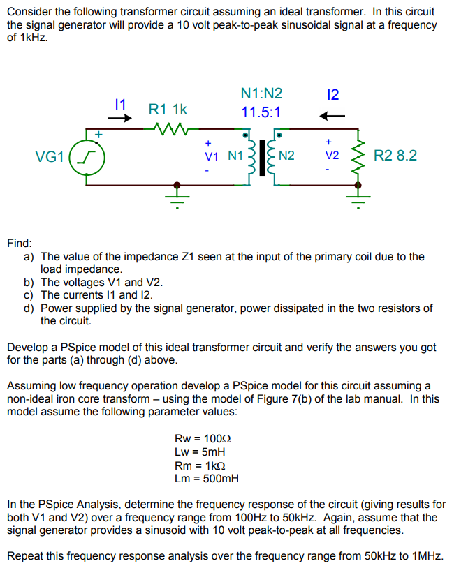 Solved Consider the following transformer circuit assuming | Chegg.com