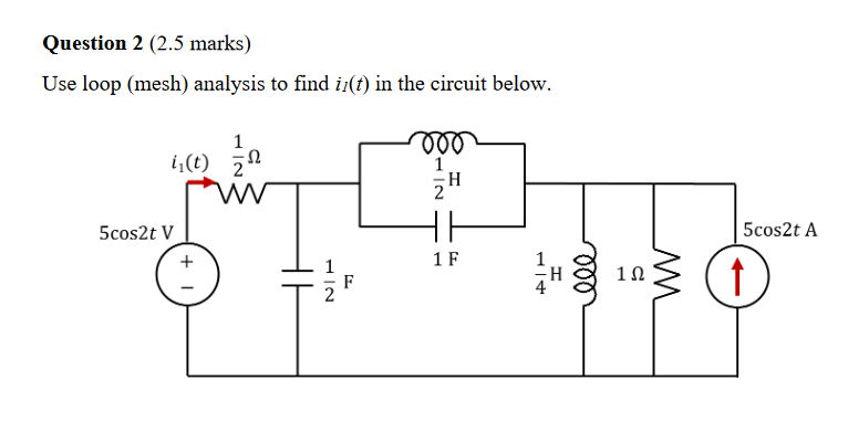 Solved Use Loop Mesh Analysis To Find Ilt In The Circuit 
