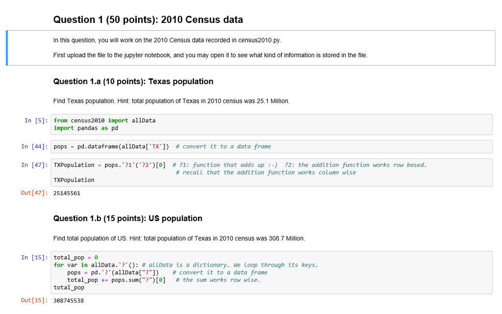 Solved Question 1 (50 points): 2010 Census data In this | Chegg.com