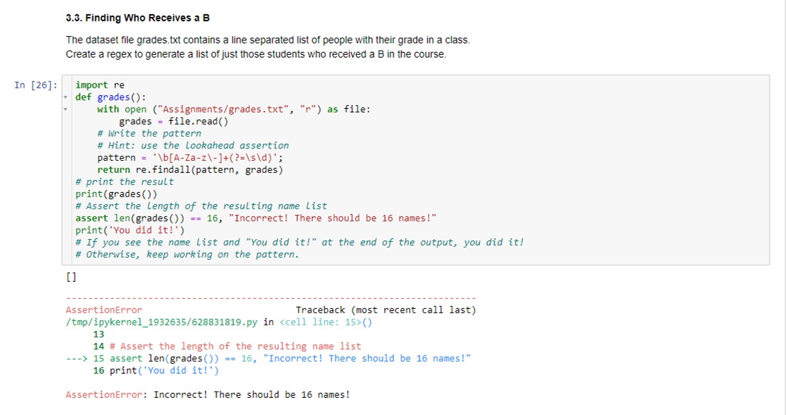 Solved I must figure out what code to put after "pattern =" | Chegg.com
