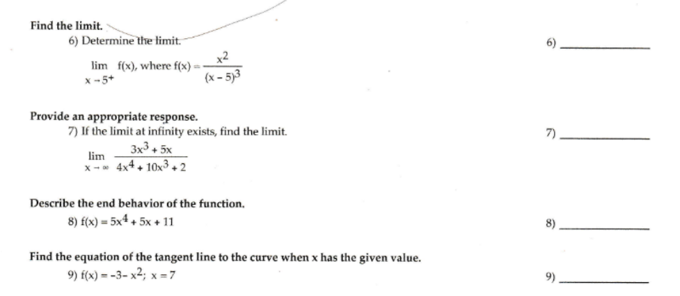 Solved limx→5+f(x), where f(x)=(x−5)3x2 Provide an | Chegg.com