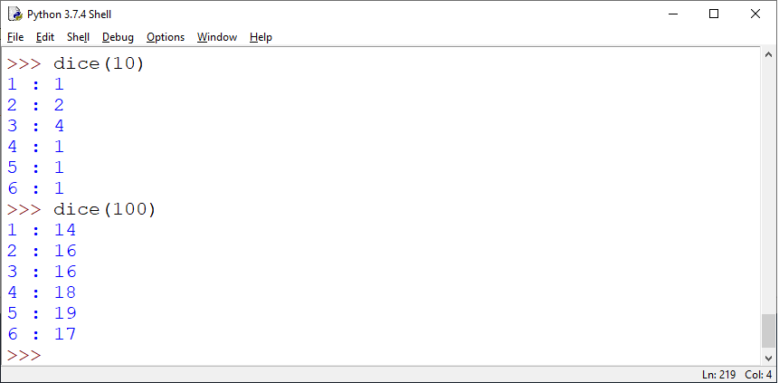 Solved Write A Function Dice That Takes An Integer Count 9418