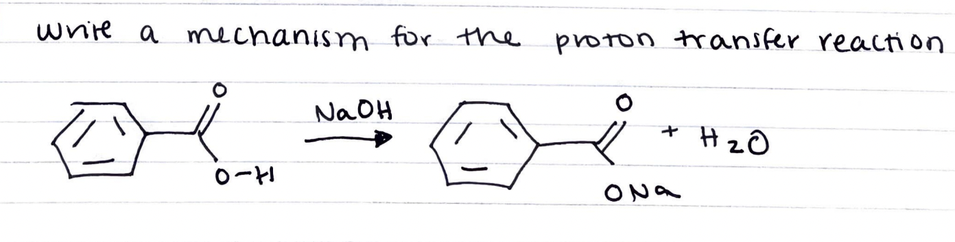 Solved Write a mechanism for the proton transfer reaction | Chegg.com