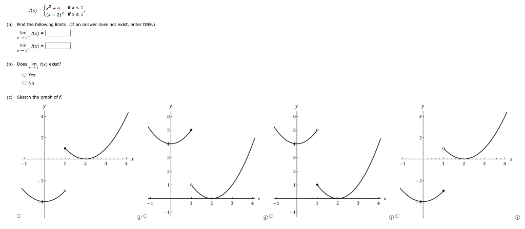 Solved f(x)={x2+4(x−2)2 if x