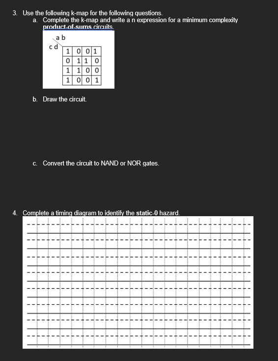 Solved 2. Use the following k-map for the following | Chegg.com