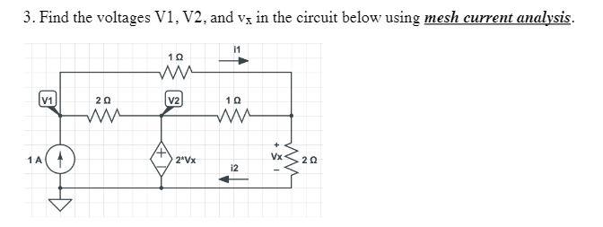 Solved 3. Find the voltages V1, V2, and vs in the circuit | Chegg.com