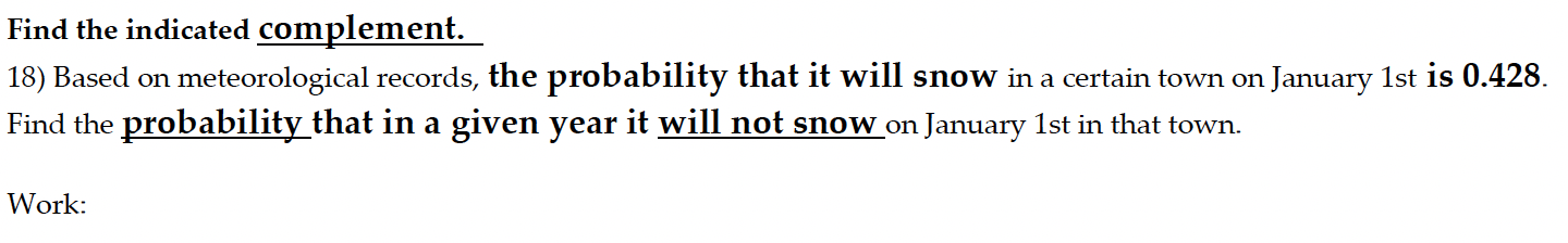 Solved Find the indicated complement. 18) Based on | Chegg.com