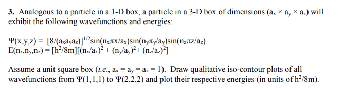 Solved 3. Analogous to a particle in a 1-D box, a particle | Chegg.com