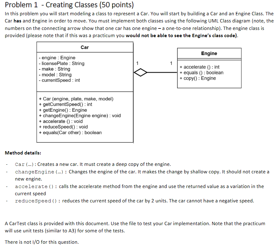 Solved Problem 1 - Creating Classes (50 points) In this | Chegg.com