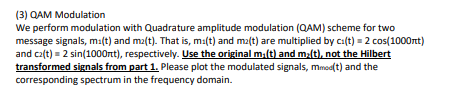 Solved (3) QAM Modulation We perform modulation with | Chegg.com