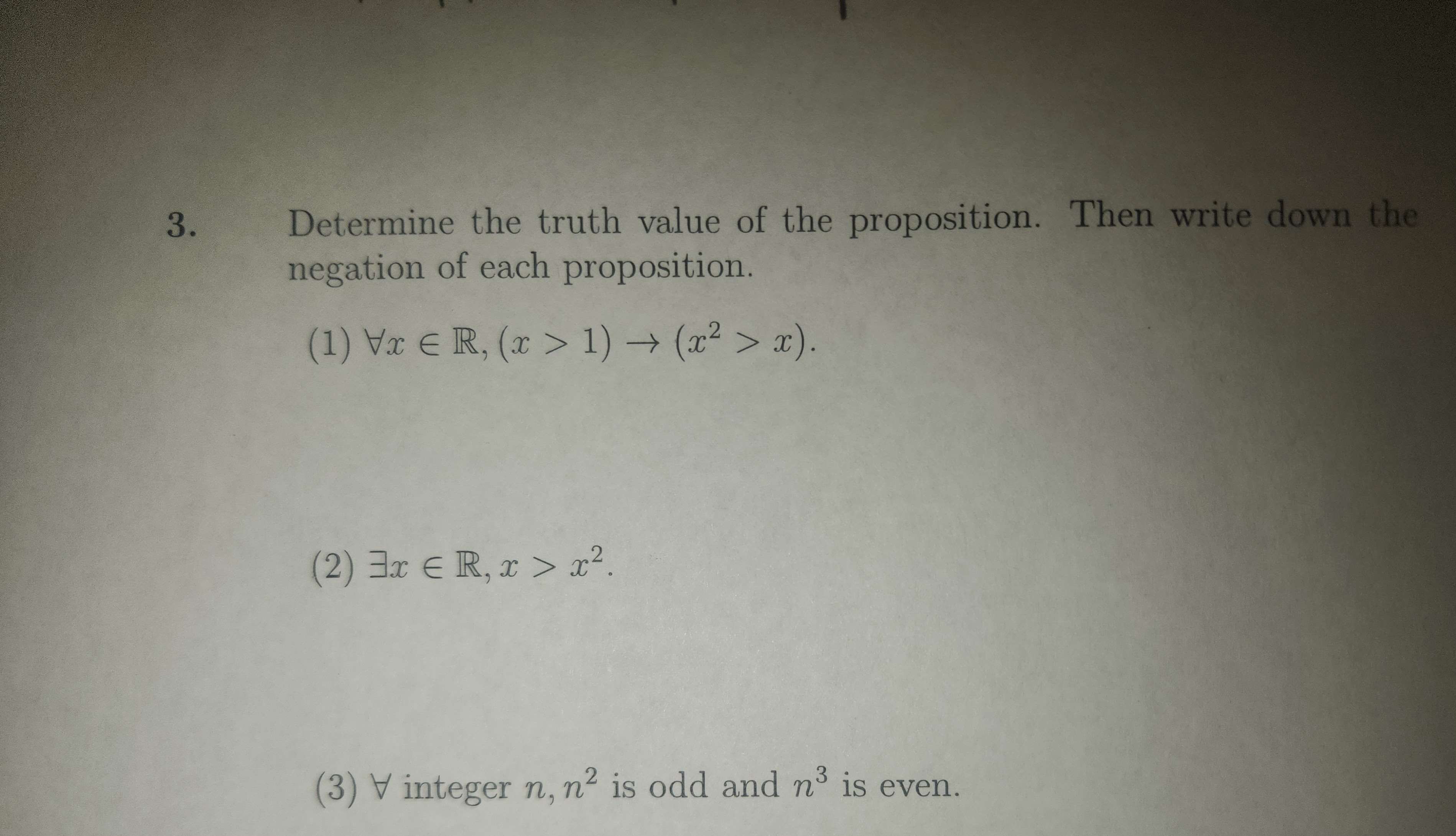 Solved Determine the truth value of the proposition. Then | Chegg.com
