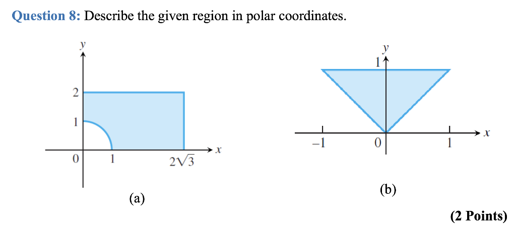 Solved Question 8: Describe the given region in polar | Chegg.com