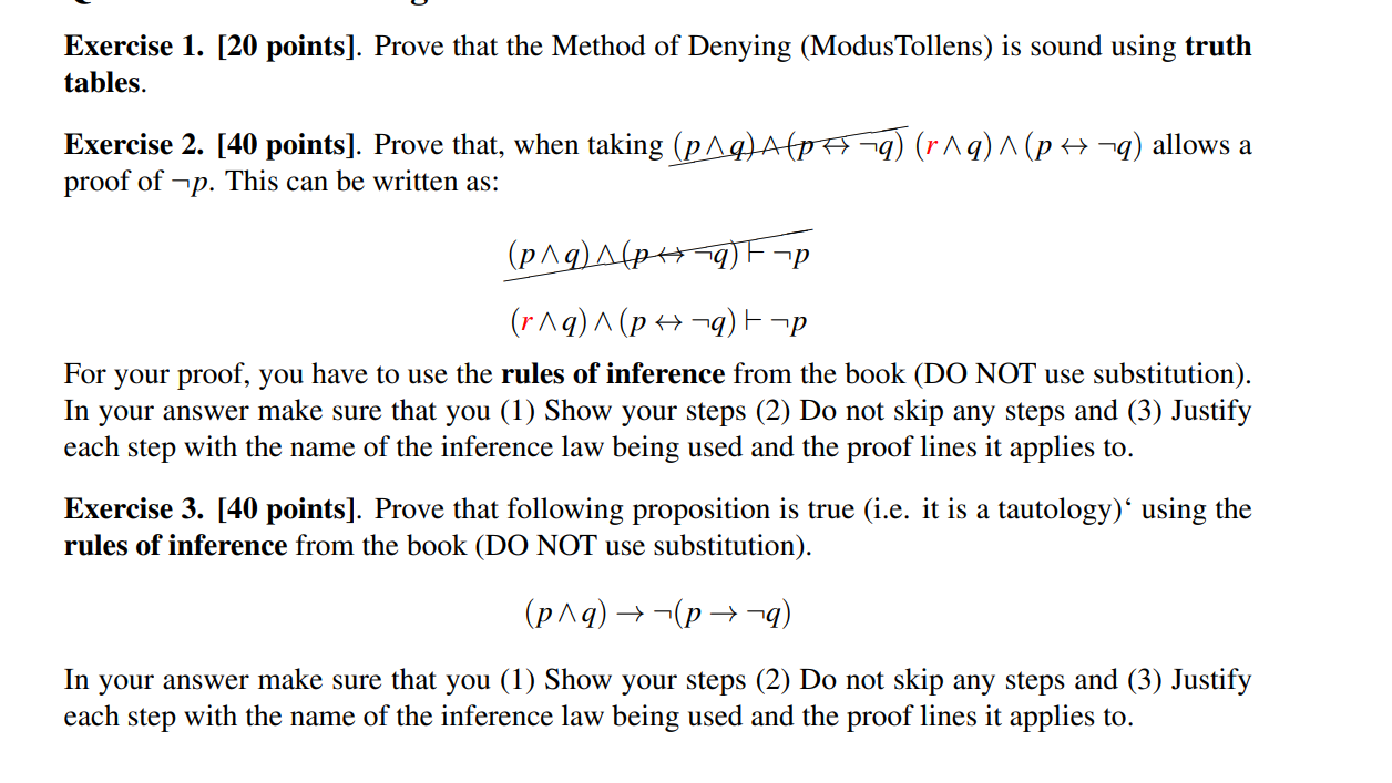 Solved Exercise 1. [20 points]. Prove that the Method of | Chegg.com