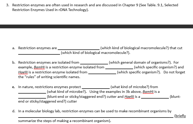 Solved Restriction enzymes are often used in research and | Chegg.com